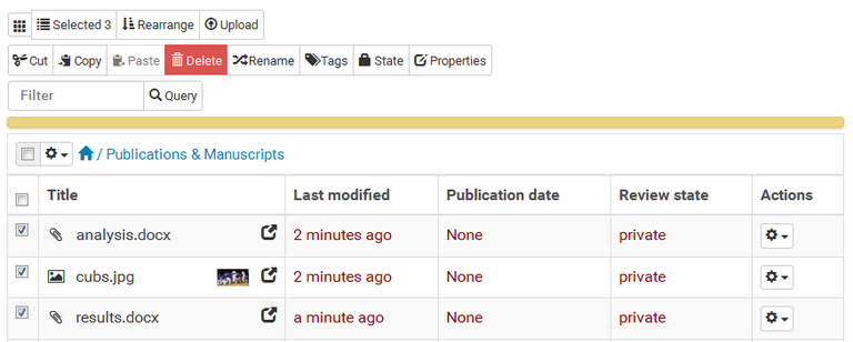 Cut / Copy Content — Collaborative Portal Help - Version 5
